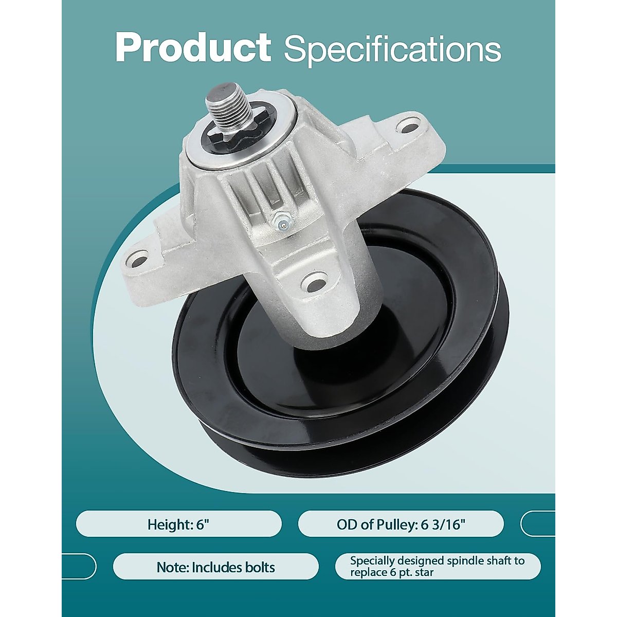 SCITOO NEW Mower Spindle Spindle Assembly Replacement for MTD/for Cub Cadet 918-04461,618-04461,618-04456, 918-04456 of 2 pcs