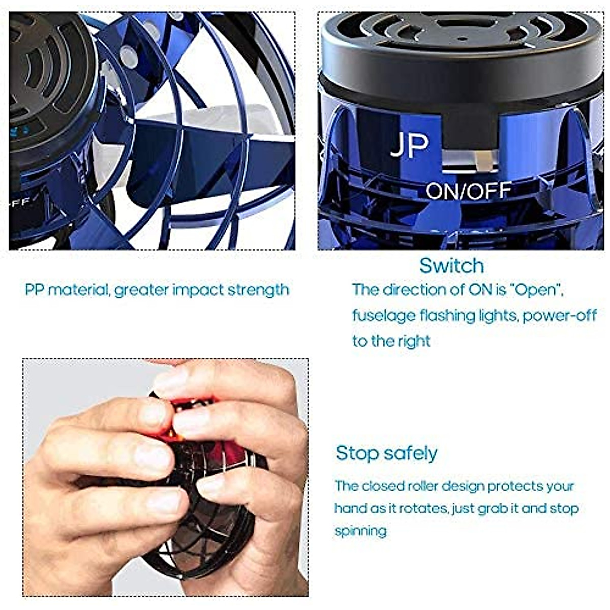 SUPERLIT Flying Spinner, Hand Operated Drones for Kids and Adults, UFO Flying Toy