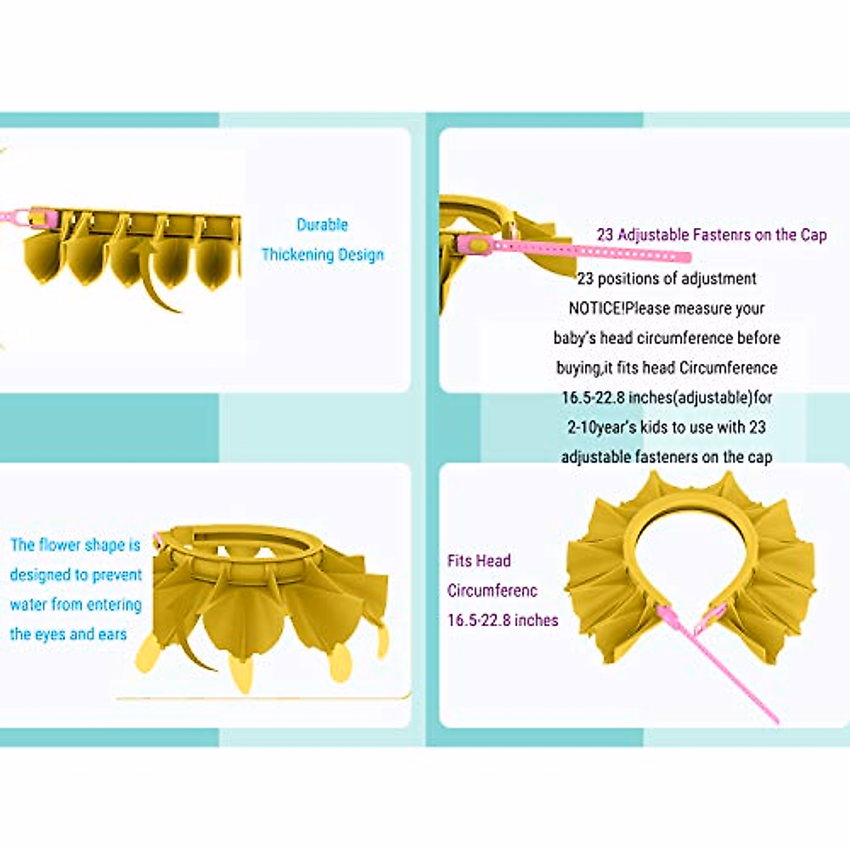 Baby Shower Cap, Gimilife Baby Shower Head Protector Safe Bathing Shampoo Shower Protection Hat Bathroom Safety Cap, Silicone Adjustable Bath Visor Hat for Baby,Toddler, Children, Kids