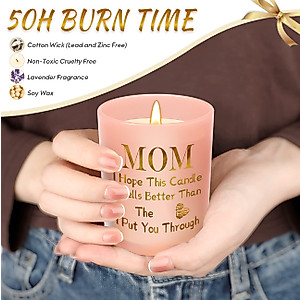 Gifts for Mom from Daughter Son, Handmade Candle Gifts for Mom, Unique Mother's Day Present, Funny Birthday Gifts for Mom, Mom Gifts,Mothers Day Gifts,Lavender Scented Candles(7oz)