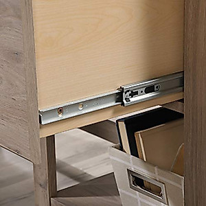 Sauder Summit Station L-Desk, L: 58.66" x W: 66.46" x H: 29.02", Laurel Oak finish