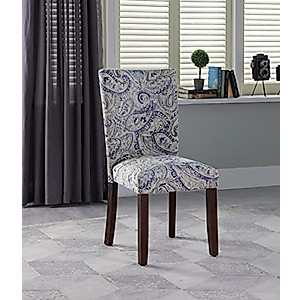 HomePop Parsons Classic Dining Room Tables and Chairs, Pack of 2, Blue Velvet