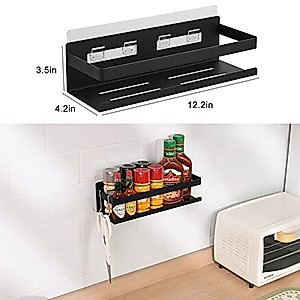 Yoniccal Spice Rack for Rrefrigerator Self Adhesive Spice Shelf Kitchen Home Organization and Storage