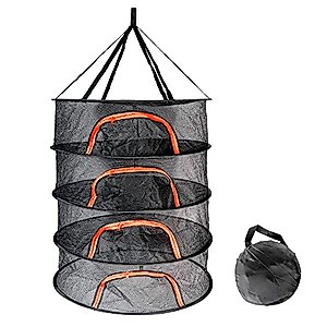 Sancueffer 4 Layer 2ft Herb Drying Rack Hanging Mesh Dryer Dry Rack for Herbs and Spices Hydroponics