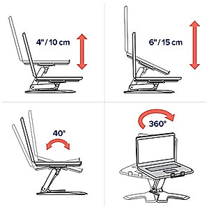 Ergotron – Neo-Flex Elevated Laptop Stand for Desk, 6 Inch Adjustable Height – for Laptops up to 21 Inches – Black