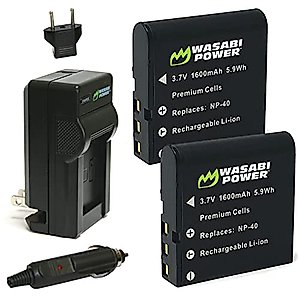 Wasabi Power Battery (2-Pack) and Charger for Kodak LB-060 and Kodak AZ361, AZ362, AZ421, AZ422, AZ521, AZ522, AZ525, AZ526, AZ527, AZ528