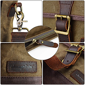 SHANGRI-LA Small Messenger Bag for Men and Women Waxed Canvas Purse Waterproof Crossbody Shoulder Satchel Bag Sling Pack - Brown