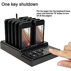 Retekess TD174 Restaurant Pager System, Long Working Distance Pager, Restaurant Waiting Buzzers,10 Guest Pagers for Food Truck, Restaurant, Food Court