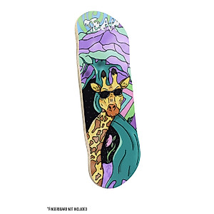 Teak Tuning Fingerboard Deck Graphic, Graffiti Giraffe - Adhesive Graphics to Customize Your 35mm Fingerboard Deck - 110mm Long, 35mm Wide, 0.2mm Thick - Waterproof Vinyl - Includes Mini File