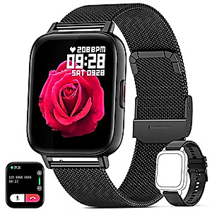 Smart Watches for Women Men(Call Receive/Dial),Fitness Tracker Waterproof Smartwatch for Android iOS Phone with Text and Call Bluetooth Sport Watch Heart Rate Blood Pressure Sleep Monitor Pedometer