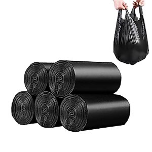 4 Gallon Trash Bag,Small Black Trash Bags 100 Counts Thicken Value Bathroom Trash Can Bin Liners,Small Garbage Bags with Handles for Kitchen Bathroom Office Waste Basket…