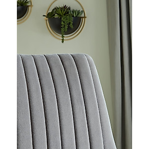 Signature Design by Ashley Barchoni Classic Upholstered Dining Chair with Metal Frame, Set of 2, Metallic & Gray