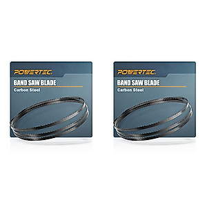 POWERTEC 56-7/8 Inch x 1/4 Inch x 6 TPI Bandsaw Blades for Woodworking, Band Saw Blades for Sears Craftsman, Shopcraft and Duracraft 3-Wheel Band Saw, 1PK (13211) (Pack of 2)