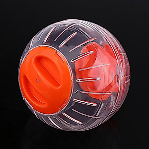 Hamster Exercise Ball,Delaman 4.7 inch Silent Hamster Mini Running Activity Exercise Ball, Toy Transparent Hamster Ball fo Hamster Running Activity (Orange)