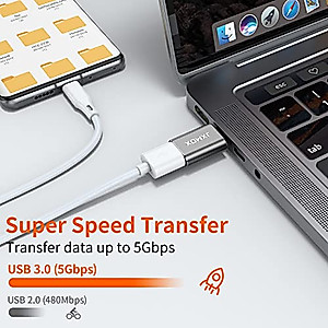 USB C to USB Adapter [2-Pack], Thunderbolt 3 to USB 3.0 OTG Adapter Compatible with MacBook Pro,Chromebook,Pixelbook,Microsoft Surface Go,Samsung Galaxy S8 S9 S10 S20 S21 S22 Ultra Plus,Note 9 10 20