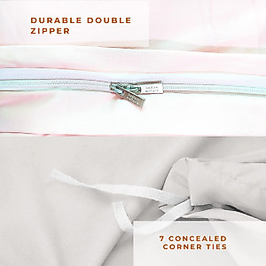 Kotton Culture 1000 Thread Count Striped Duvet Cover - California King 3 Piece Duvet Set 100% Egyptian Cotton Breathable All Season with Zipper & Corner Ties Soft Comforter Cover - White