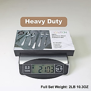 Silverware Set, EVOLUTION TODAYSHOME 20 Piece Stainless Steel Flatware, Service for 4 Cutlery Set Utensils, for Home Kitchen Restaurant, Include Knives Spoons Forks, Mirror Polished, Dishwasher Safe