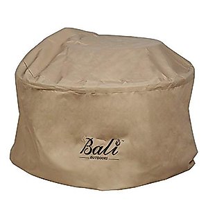 BALI OUTDOORS Round Fire Pit Covers Waterproof and Weather Resistant PVC Material, 33.07"D 21.26"H, Brown
