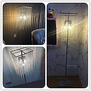 GDLMA Floor Lamp, Crystal Lava Lamp, Raindrop Standing Light for Bedroom, Living Room or Gift Silver