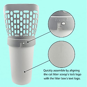 Cat Litter Scoop,Cat Litter Scooper with Trash Container,Removable Cat Litter Scoop Holder，Portable Litter Scooper with Holder Provides 215 Garbage Bags，Cat Scooper&Cat Litter Disposal System In 1