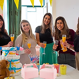 Lainrrew 30 Pcs Gable Candy Treat Boxes, Small Goodie Boxes ,Kraft Paper Gift Box for Christmas Party Decorations Birthday Party Favors (Pink)