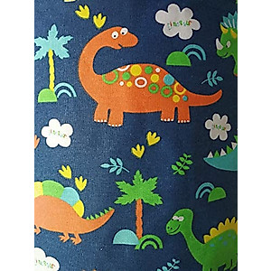 ACMUUNI Round Canvas Clothes Basket Laundry Hamper dark blue dinosaur