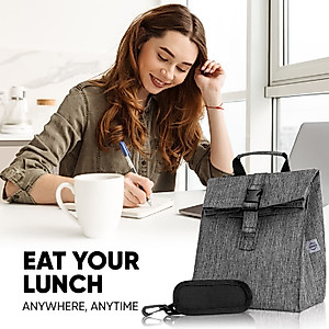 WISHBAX Collapsible Maximum Insulated Lunch Bag for Men & Women, Lightweight Cooler Insulated Lunch Box for Men & Women, Leakproof, Waterproof, Stain-Resistant Adult Lunch Boxes for Men