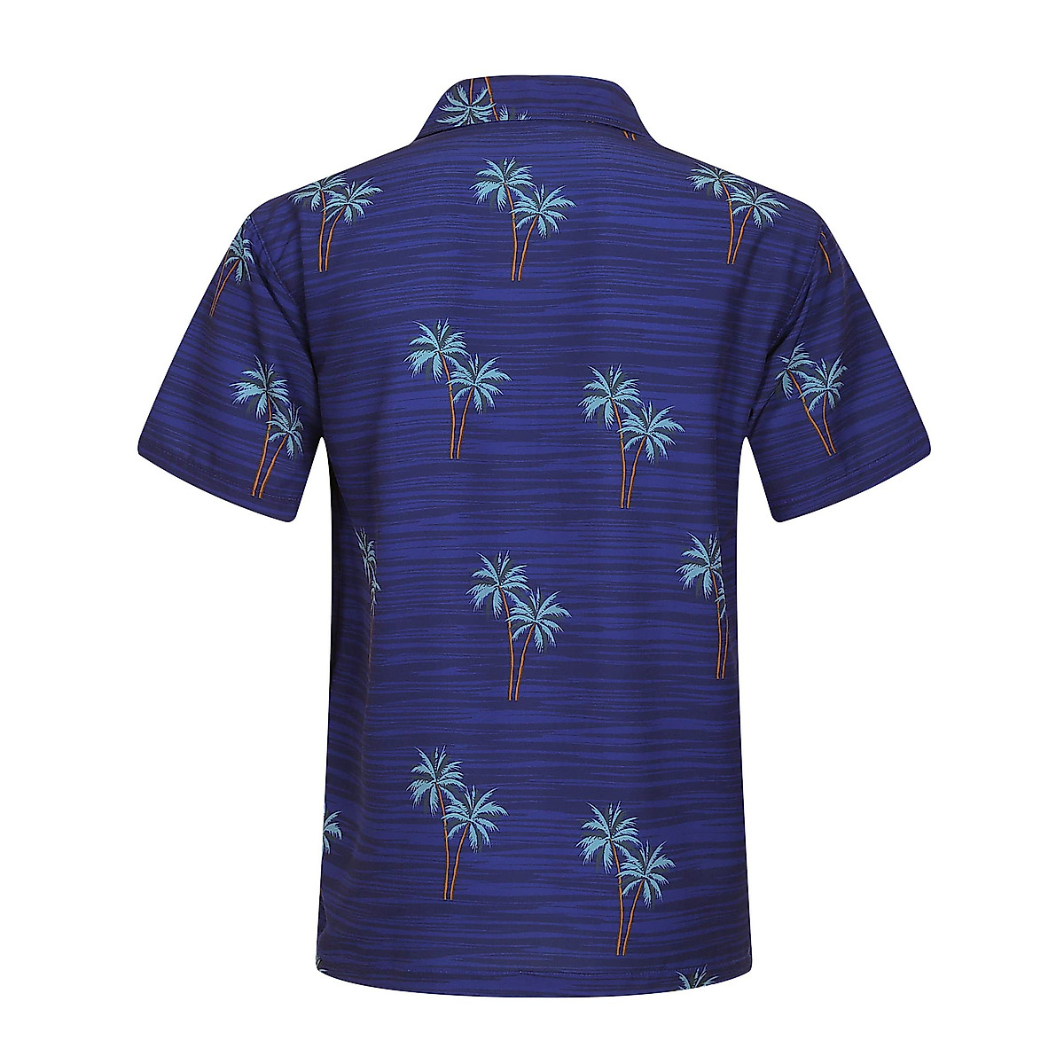 ELETOP Men's Hawaiian Shirt Quick Dry Tropical Aloha Shirts Beach Holiday Casual Shirts Blue F091 M
