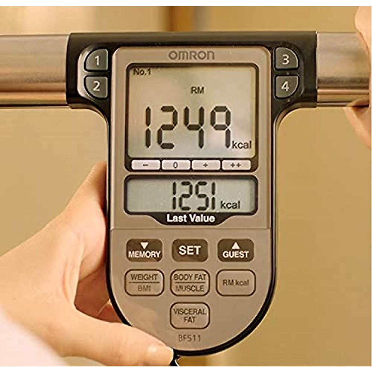OMRON BF511 Clinically Validated Full Body Composition Monitor with 8 high-Precision sensors for Hand-to-Foot Measurement - Blue