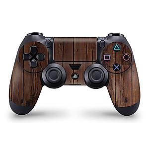 PS4 Console Wood Skin Decal Mahogany Vinal Sticker + 2 Controller Skins Set