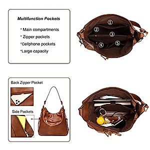 Shaelyka Medium Brown Shoulder bag for Women, Ladies Medium Hobo bag Purse Faux Leather