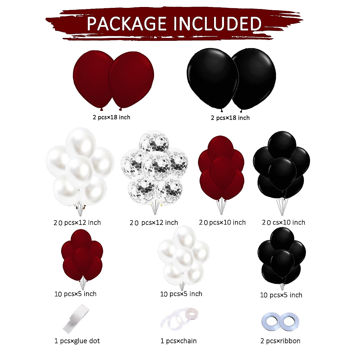Graduation Decorations Maroon Black 2024/Burgundy Black Graduation Party Decorations 2024 Burgundy Black Balloons 114Pcs Burgundy White Black Balloon Maroon Birthday Wedding