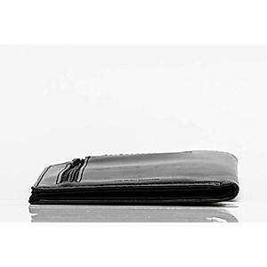 Big Skinny Leather Traveler Slim Wallet, Holds Up to 20 Cards and 4 Passports, Black