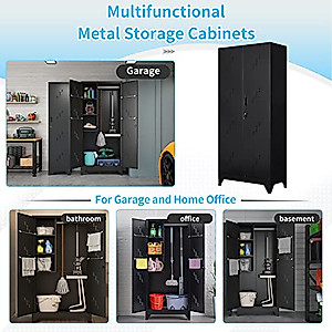 VASAAOSD 75" Garage Storage Cabinet,Shelves for Storage,Tool Cabinets for Garage,Storage & Organization,Storage for Garages,Tool Storage with Lock for Home Office Garage