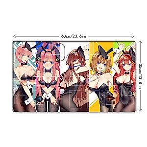 New WVICM Playmat The Quintessential Quintuplets TCG CCG OCG Trading Card Game Mat with Zones Mouse Pad Desk Mat + Free Bag (MP005-04-with Zones)