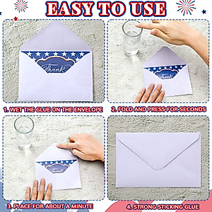 Ctosree 160 Sets Patriotic Thank You Cards with Envelopes Include 160 Pcs Bulk American Flag Notecards with 160 Pcs White Envelopes American Flag Greeting Cards for Veterans Memorial Independence Day