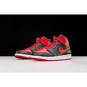 Nike Air Jordan 1 Mid Men's Shoes Black/Fire Red-White DQ8426-060 11.5