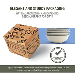 Bascuda® Porcelain Cereal Bowl | Porcelain Bowls Set of 4 | Soup| Cereal | Dessert | Rice | Salad |Side Dish | Snack | Nuts | Blue Bowls Microwave and Dishwasher Safe | 7 Inches (20.3 Oz)