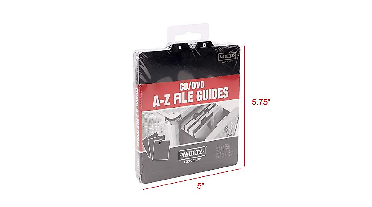 Vaultz A-Z CD & DVD Storage File Guides – Organize Easily