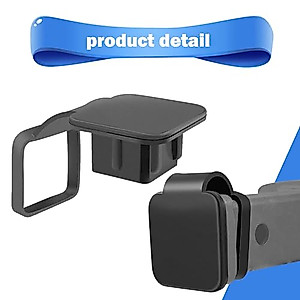 Crynod 2 PCS Car Towing Cover, 2" x 2" Receiver Hook Square Plug ABS Dustproof and Waterproof Protector with Hook, Tube Plug Insert Tow Cover, Universal Exterior Accessories for Most Cars (Black)