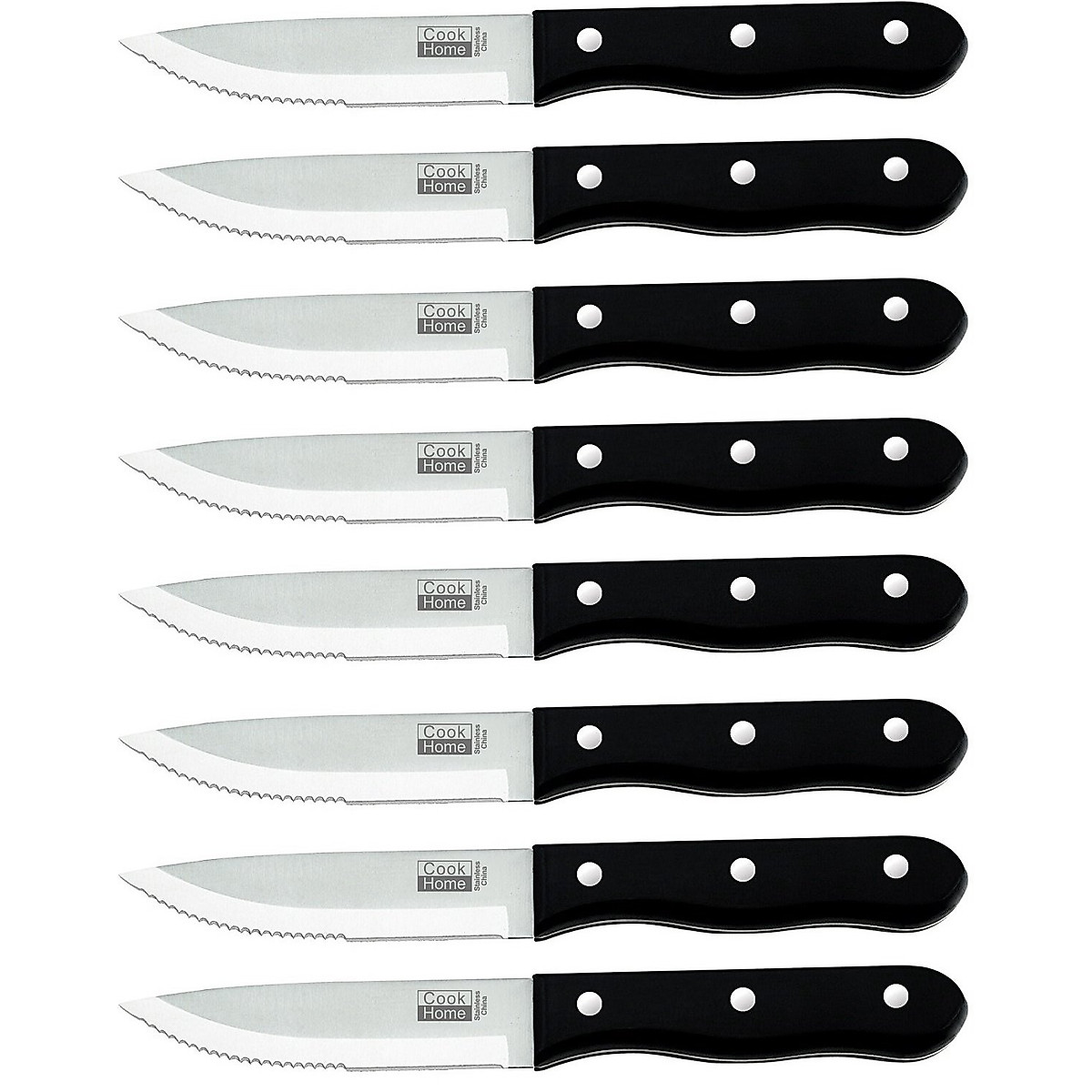 Cook N Home 8-Piece Steak House Style Steak Knife Set, Stainless Steel