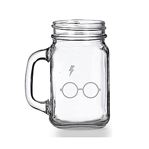 Harry Potter Lightning Glass Mason Jar Mug