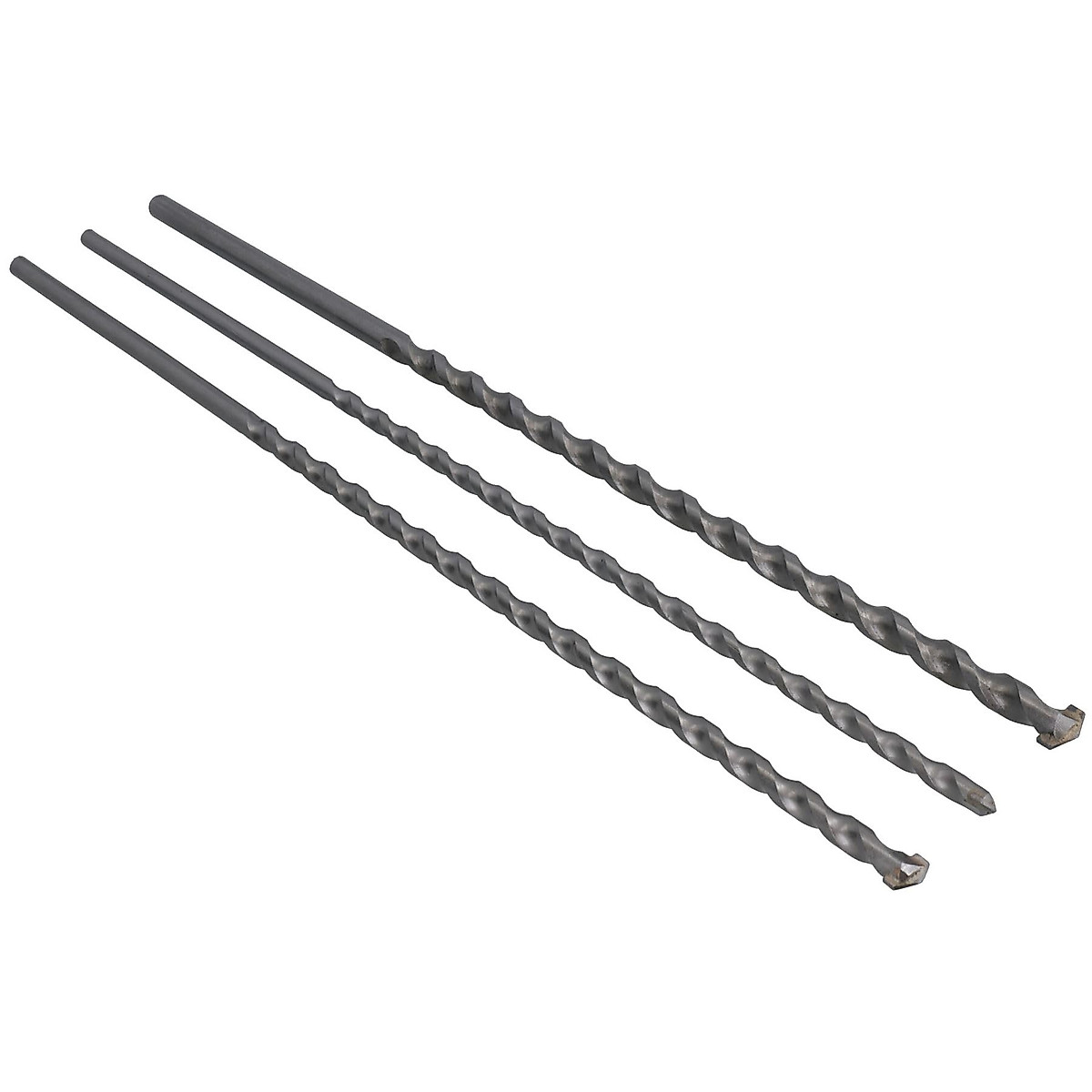 3pc Long Masonry Drills For Bricks Blocks Concrete Carbide Tips 400mm 8-12mm