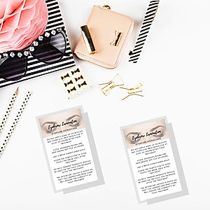 Eyebrow Lamination Aftercare Instruction Cards | Physical Printed 2 x 3.5” inches Business Card Size | White with Brow Photo Design | Starter Lift Kit with Tint at home diy aftercare supplies