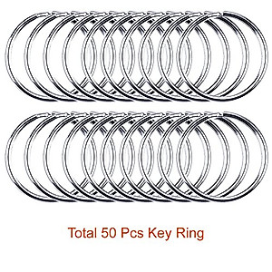 Paxcoo 100 Pcs Key Chain Hooks with Key Rings (Large Size)