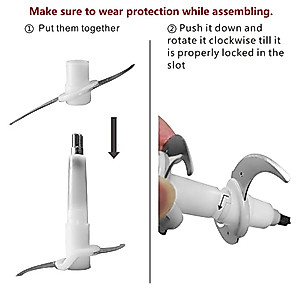 Food Processor 6000mAh Wireless Vegetable Chopper with 5 Cup Glass Bowl, Electric Garlic Meat Choppers BPA-free Baby Food Processors Puree Blender Mini Kitchen Mincer with 4 Blades, 2 Speeds (White)