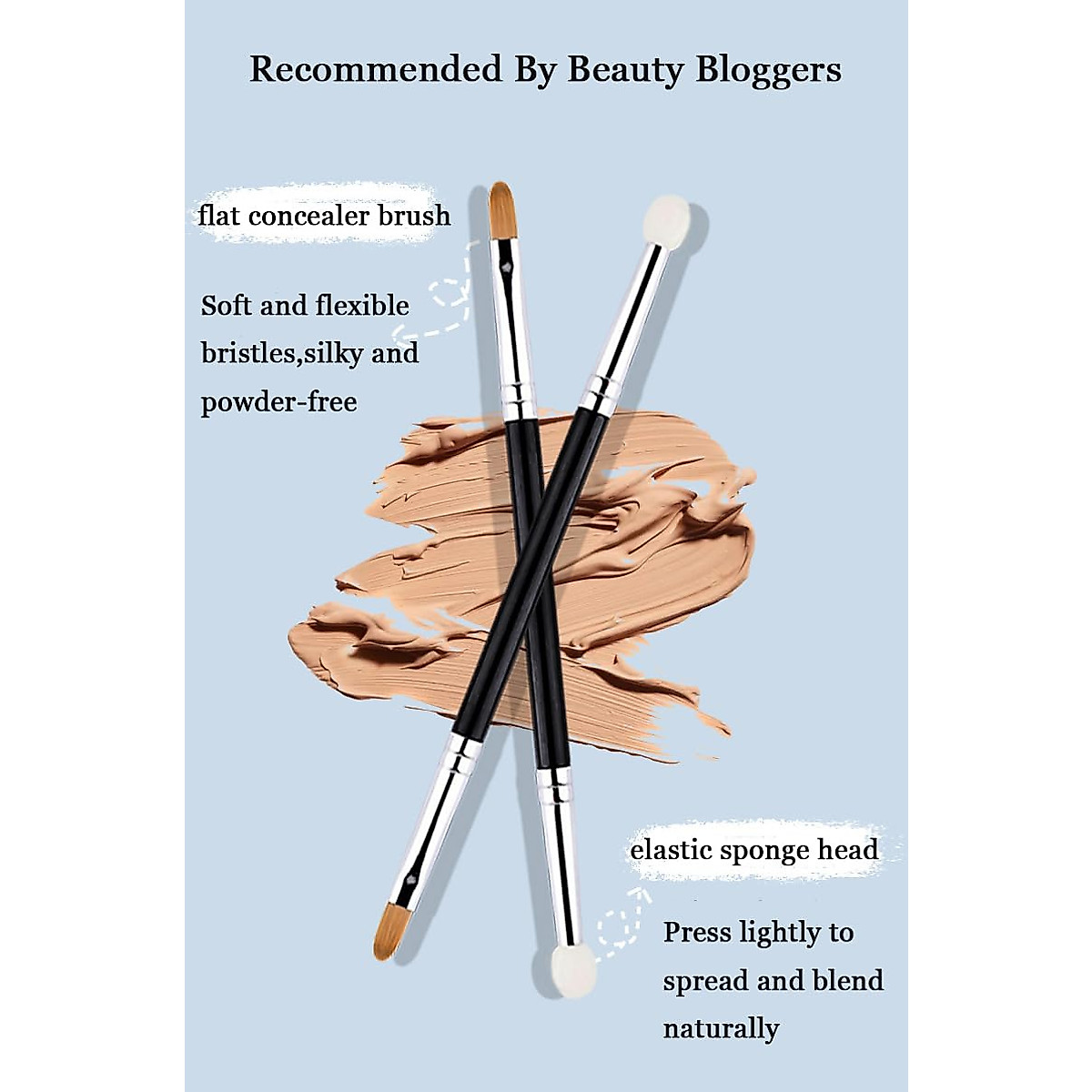 3Pcs Lip Brush Set, Concealer Brush Lip Brush Smudger Brush Makeup Tool Set Lipstick Applicator Lip Makeup Brush Eye Shadow Concealer Foundation Makeup Brush