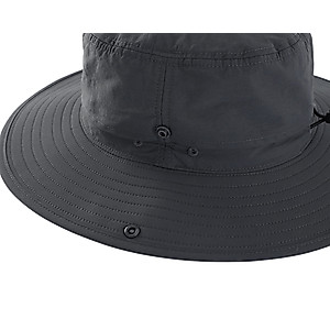 Connectyle Men's Cowboy Sun Hat Wide Brim Fishing Hiking Camping Gardening Hat UV Protection Outdoor Summer Sun Hat Dark Grey