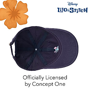 Disney Stitch Dad Hat, Adjustable Cotton Baseball Cap with Curved Brim, Navy, One Size