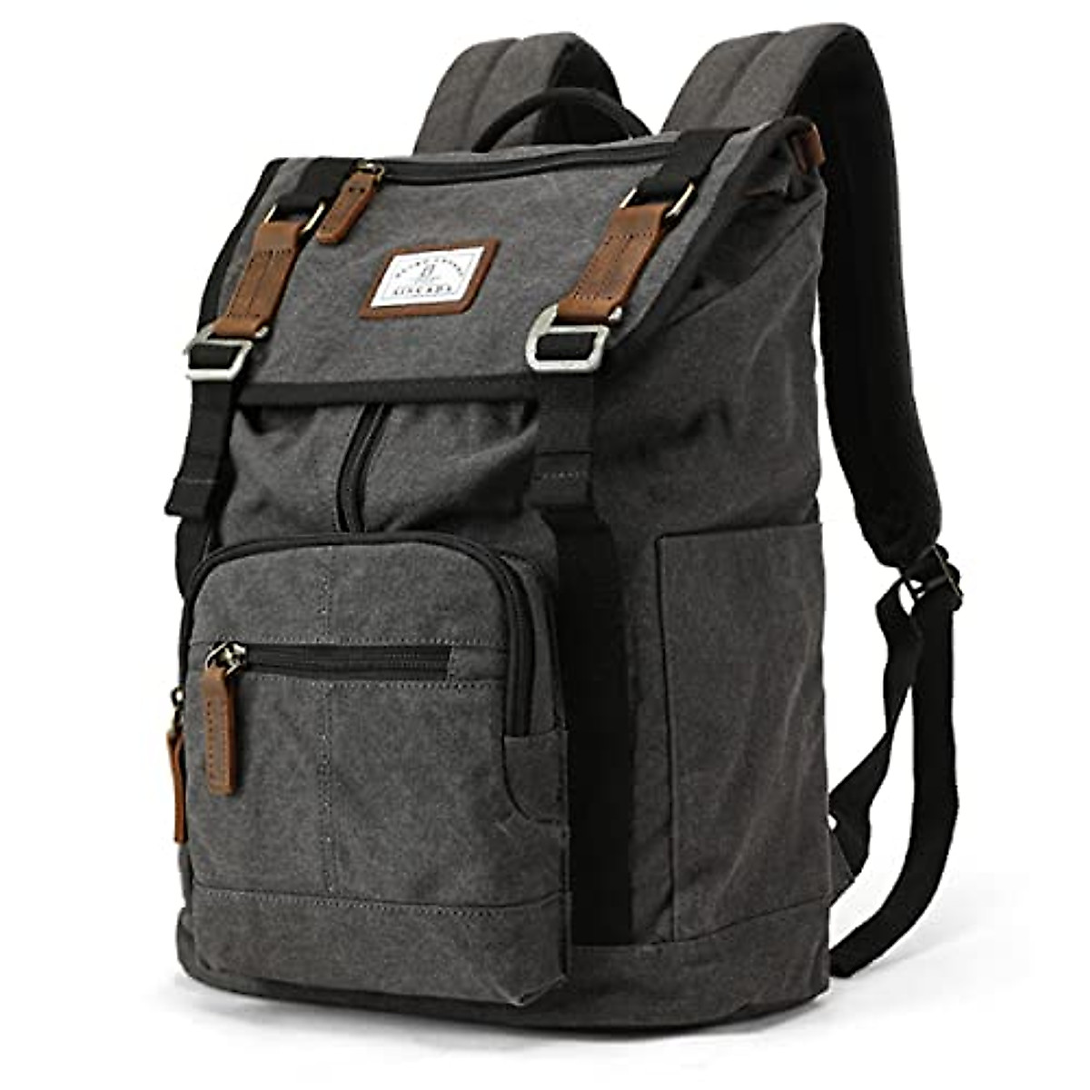 XINCADA Canvas Backpack Rucksack Travel Laptop Backpack High Density College School Bookbag Backpacks Fits 15.6 Inch Laptop Daypack for Men